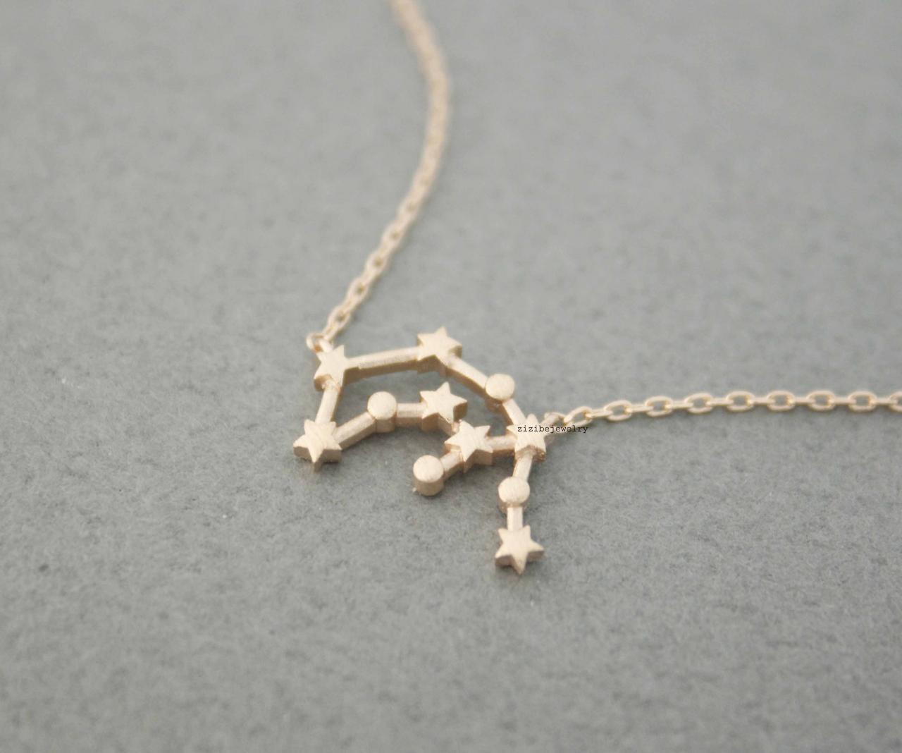 Aquarius, The Water Bearer Pendant Necklace In 3 Colors - Zodiac Sign ...