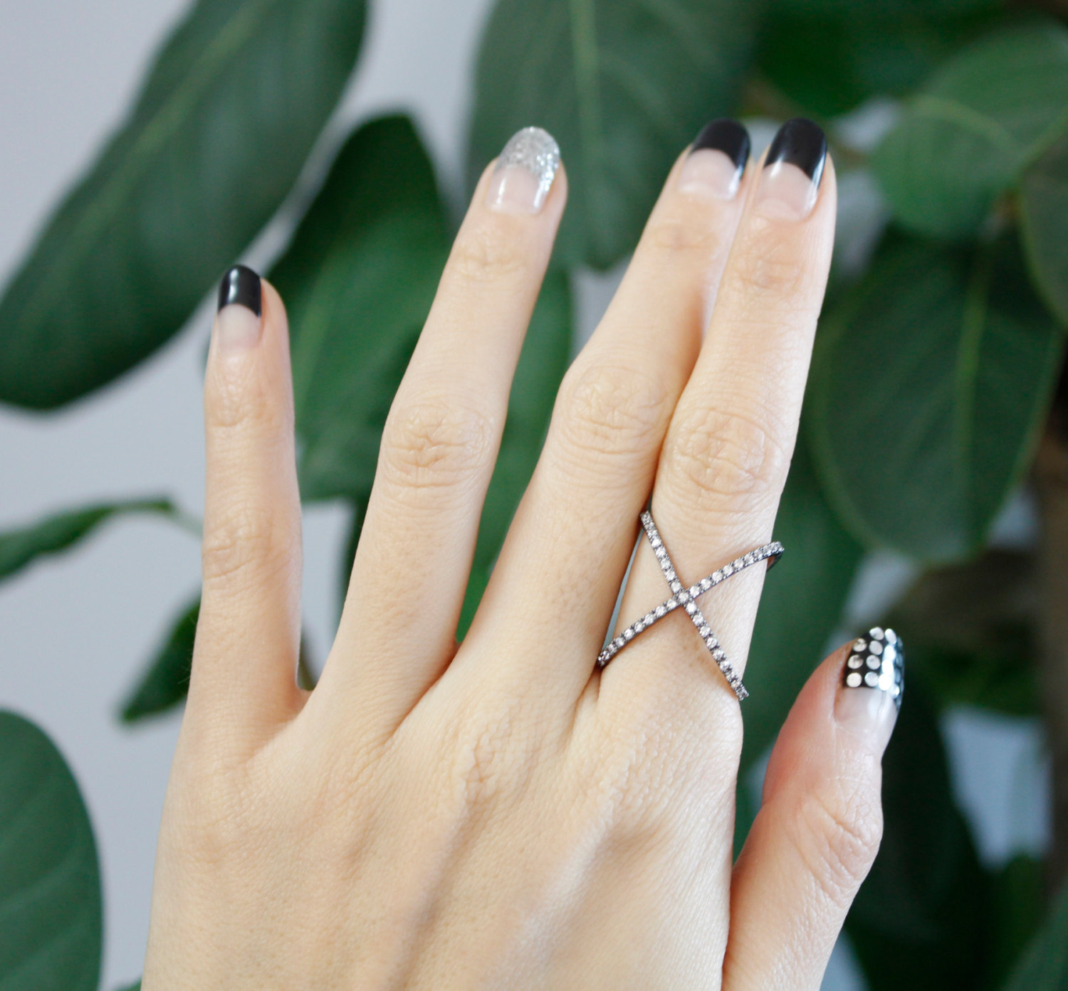 Wide X Band Infinity Ring Detailed With Cz In 4 Colors- Adjustable Ring ...