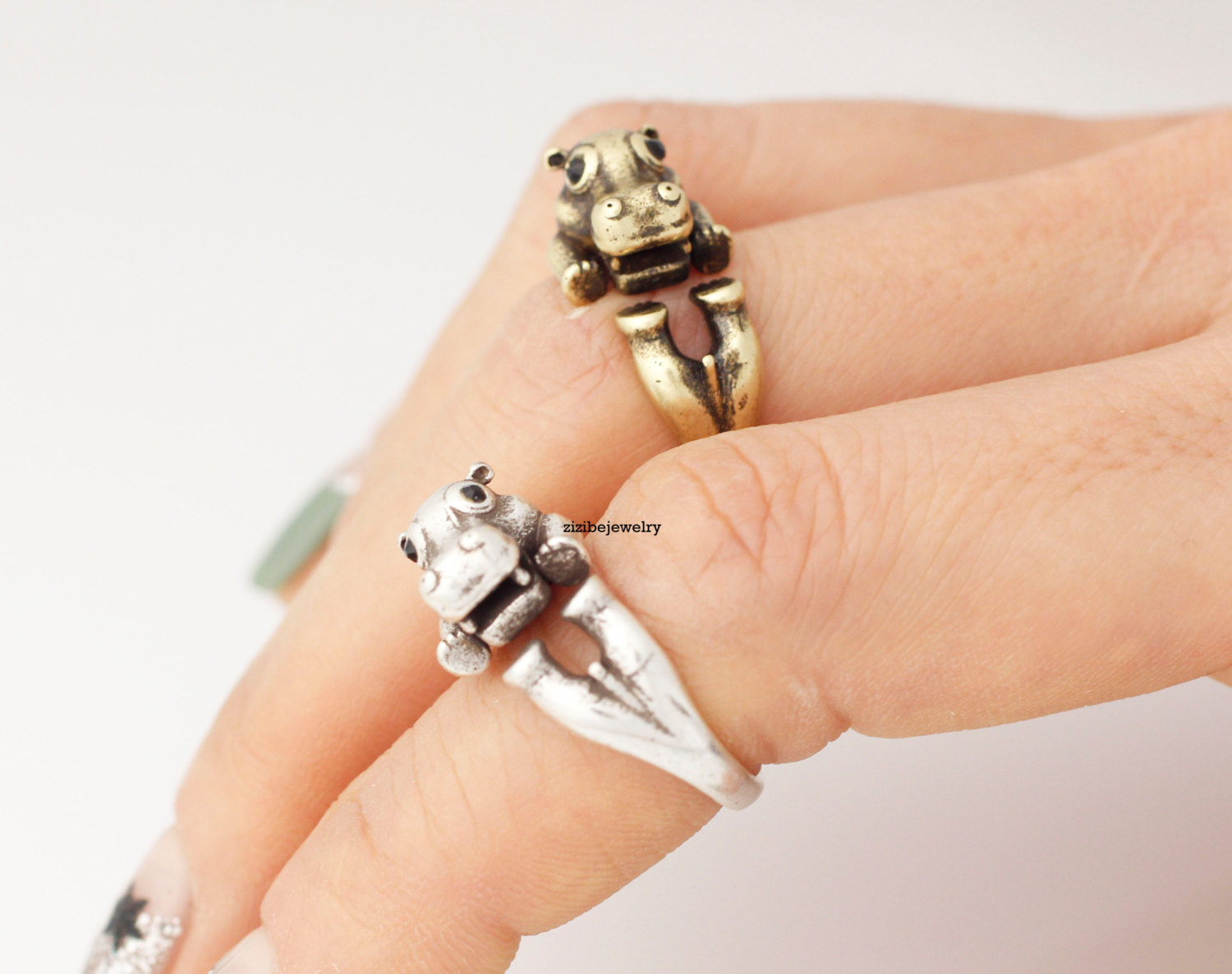 Cute Hippo Wrap Adjustable Ring on Luulla