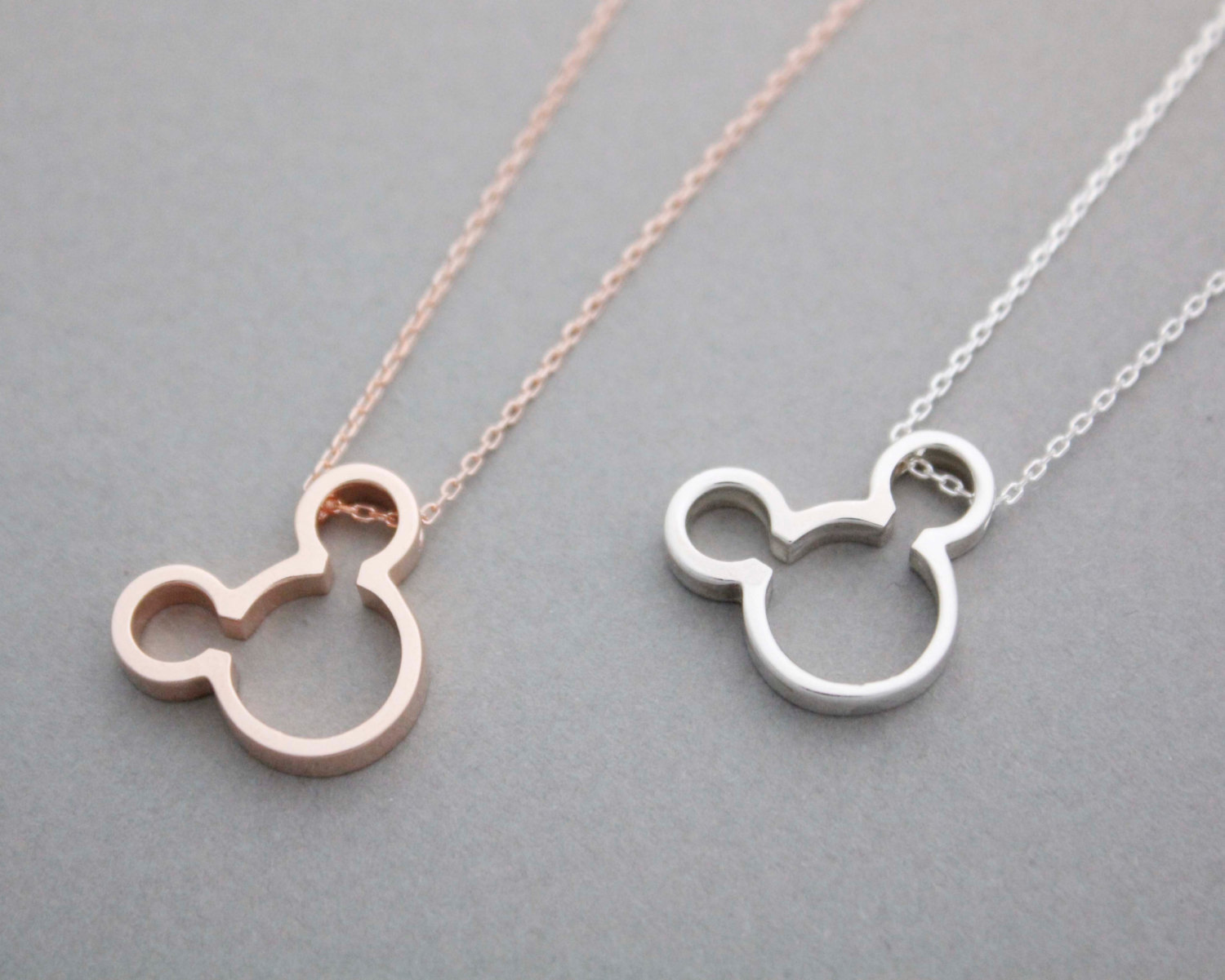 925 Sterling Silver Mickey Mouse Face Necklace In 3 Colors, N0969s on ...